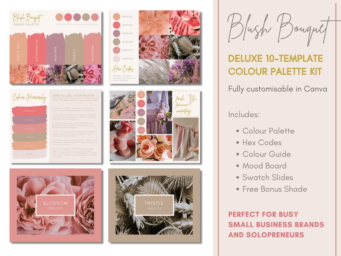 Deluxe Brand Palette Editable Canva Colour Palette With Hex - Etsy