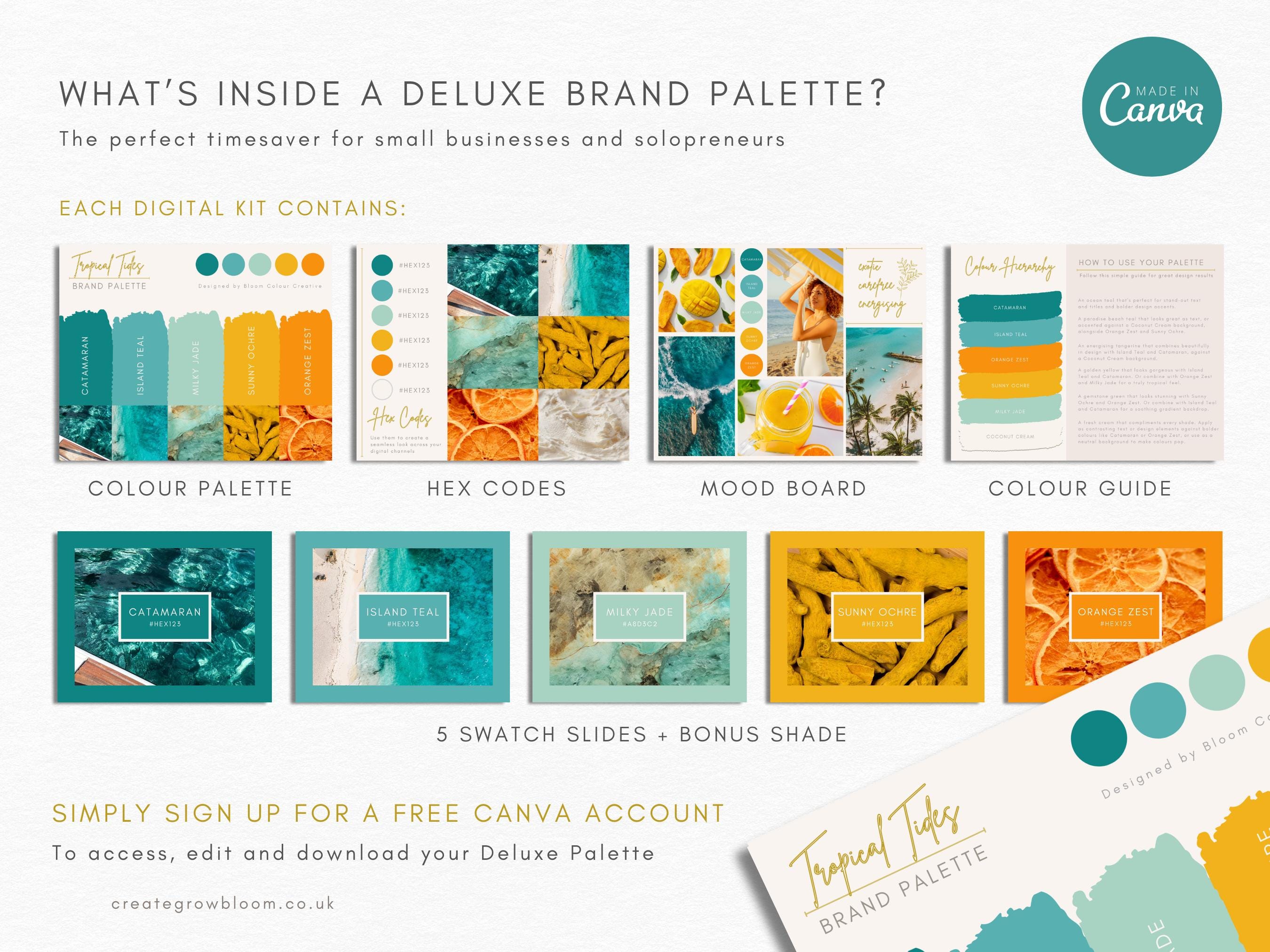 Luxury Brand Color Palette | Tropical Brand Color Palette With Hex ...