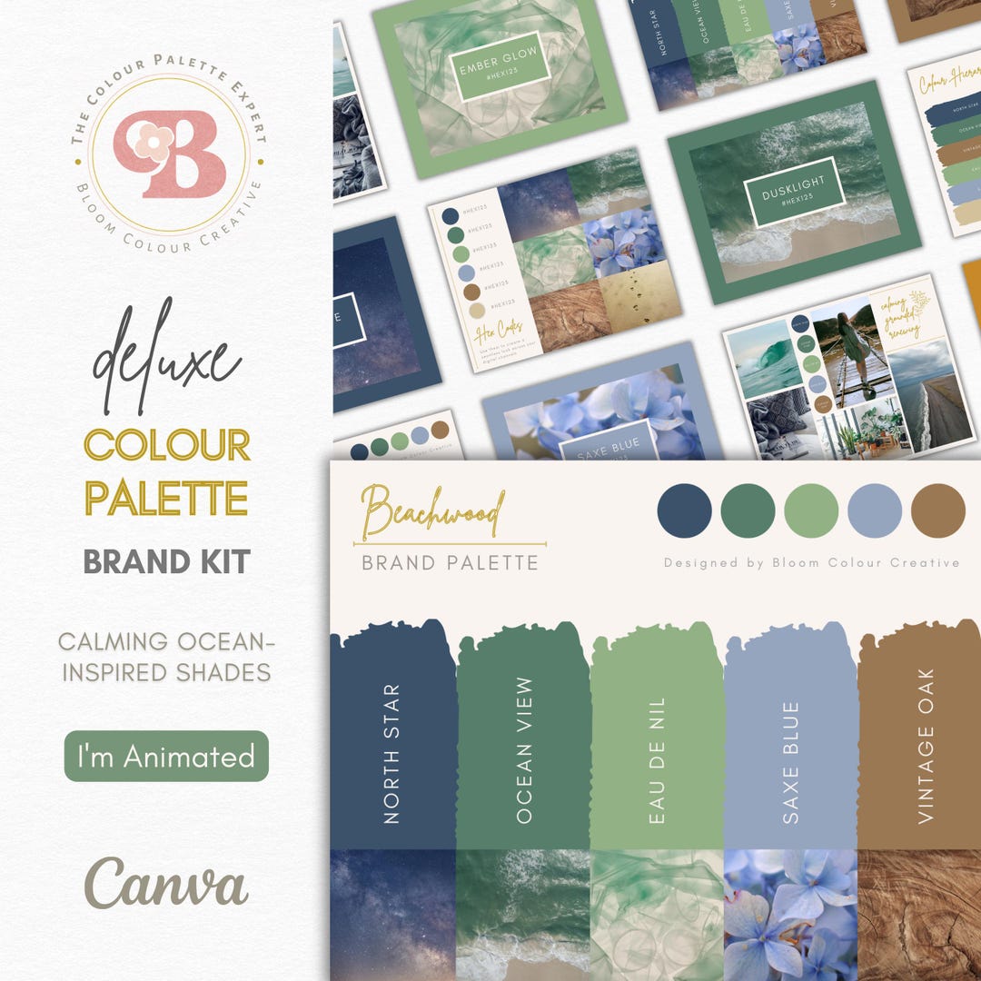 Beachy Brand Colour Palette With Hex Codes – Coastal Colour Palette ...