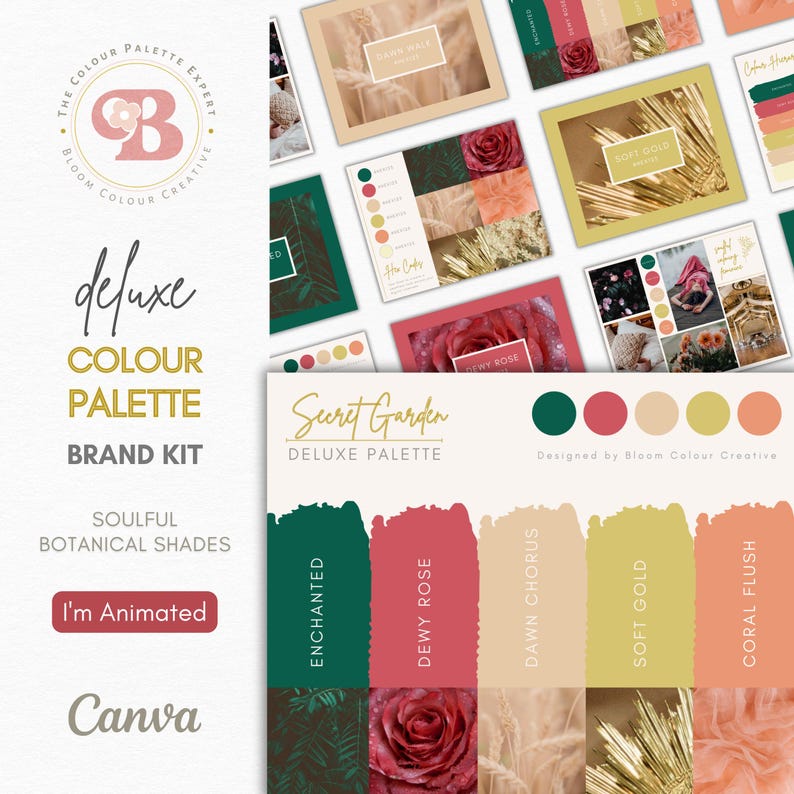 Botanical Brand Colour Palette for Canva – Secret Garden Floral ...