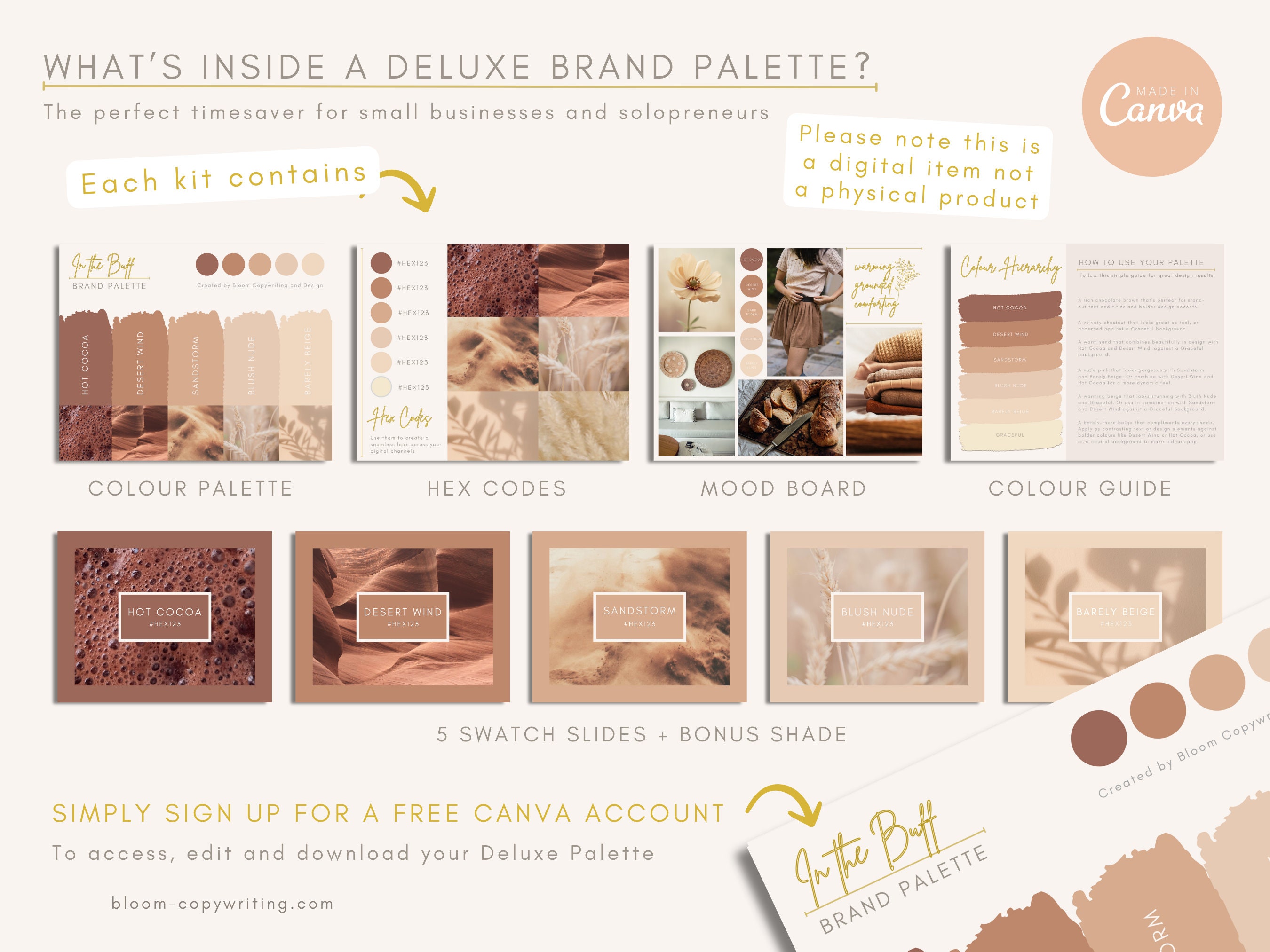 SAVE 10% Neutral Brand Palette Bundle Editable Canva - Etsy