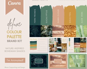 Deluxe Brand Palette Editable Canva Colour Palette With Hex Codes Small ...