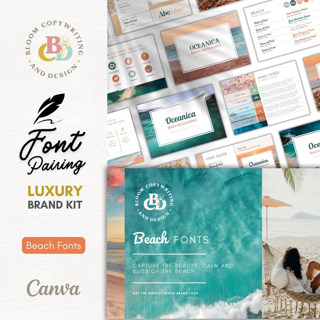 Beach Canva Font Pairing Guide | Luxury Canva Font Guide | Canva Font ...