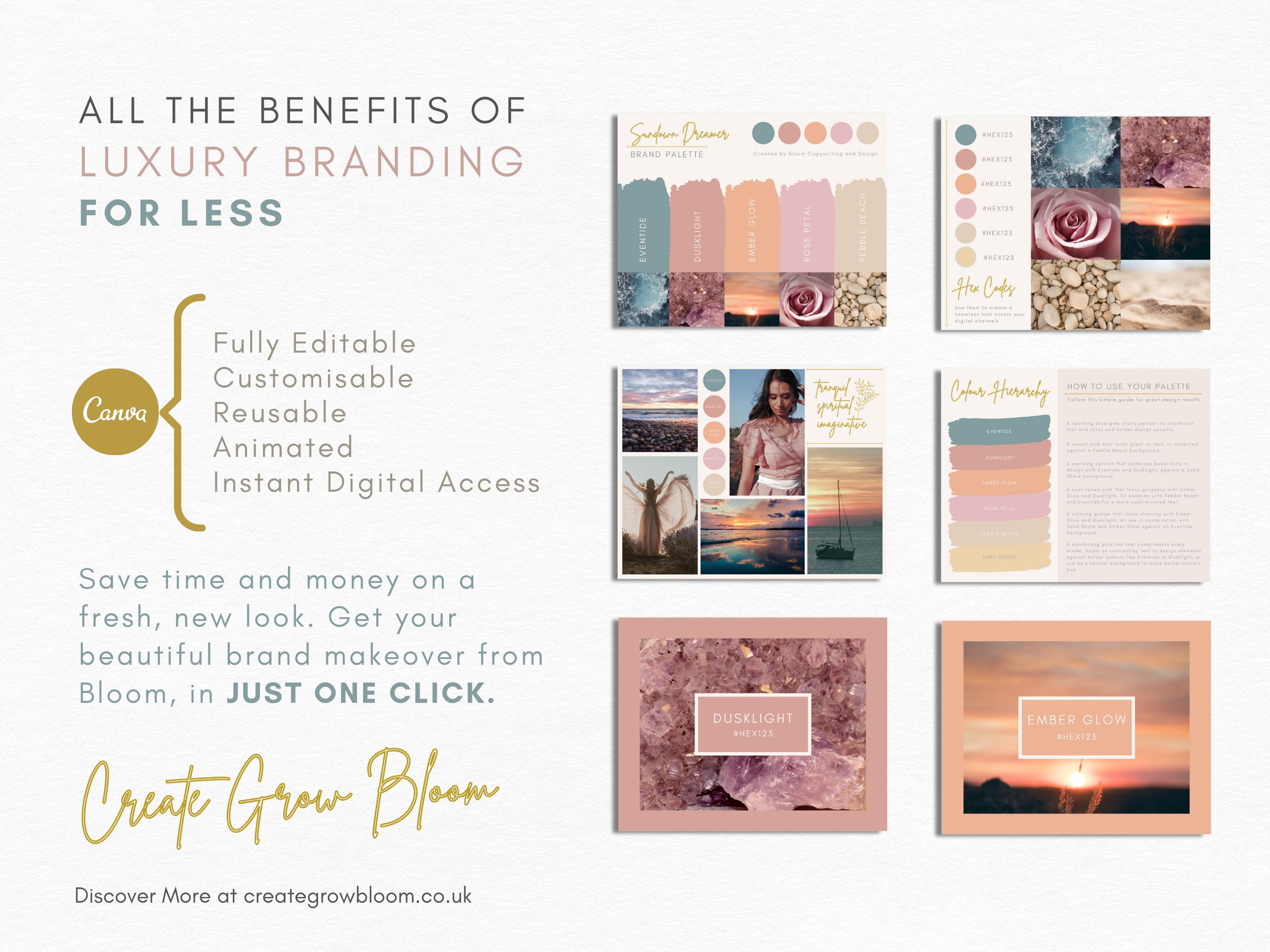 Luxury Brand Color Palette | Canva Color Palette With Hex Codes ...
