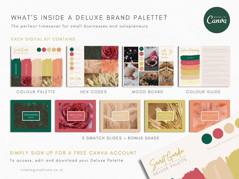 Botanical Brand Colour Palette for Canva – Secret Garden Floral ...
