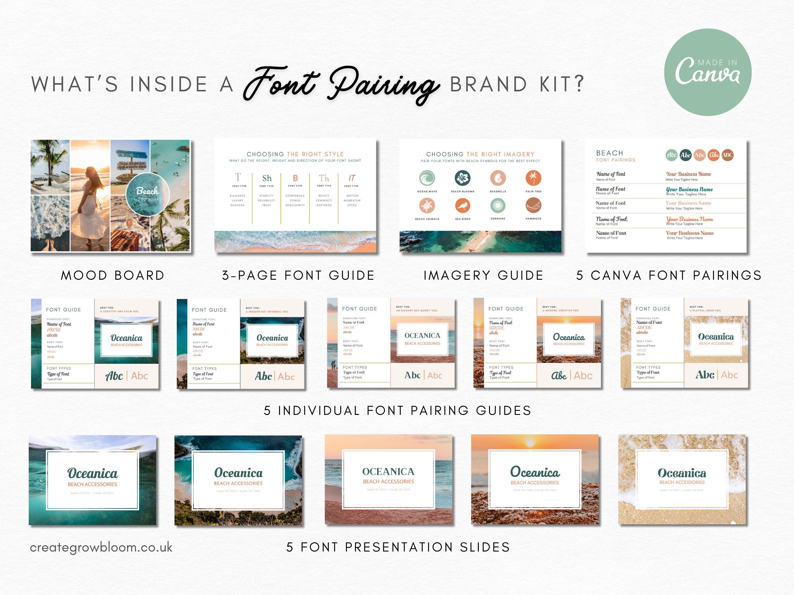 Beach Canva Font Pairing Guide - Luxury Canva Font Guide - Canva Font ...