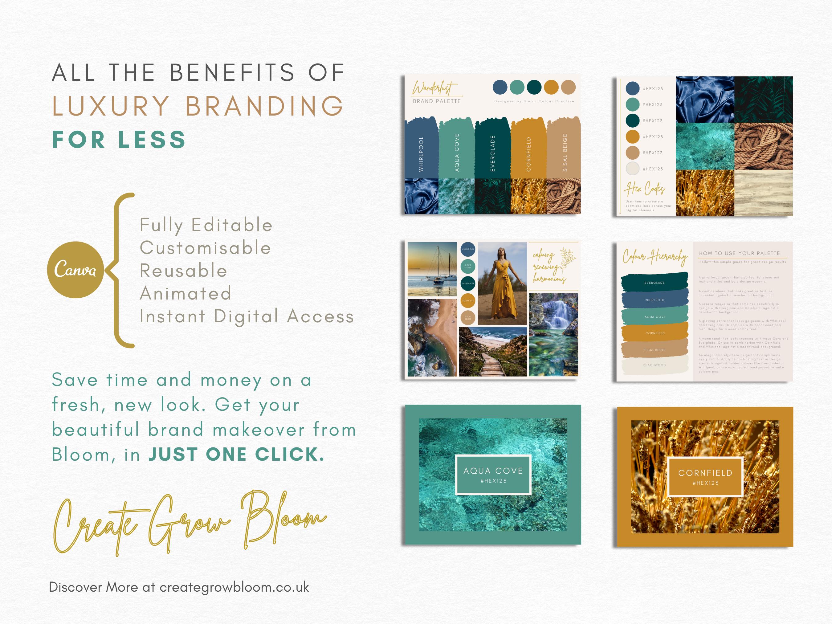 Luxury Color Palette | Brand Color Palette with Hex Codes | Premium ...
