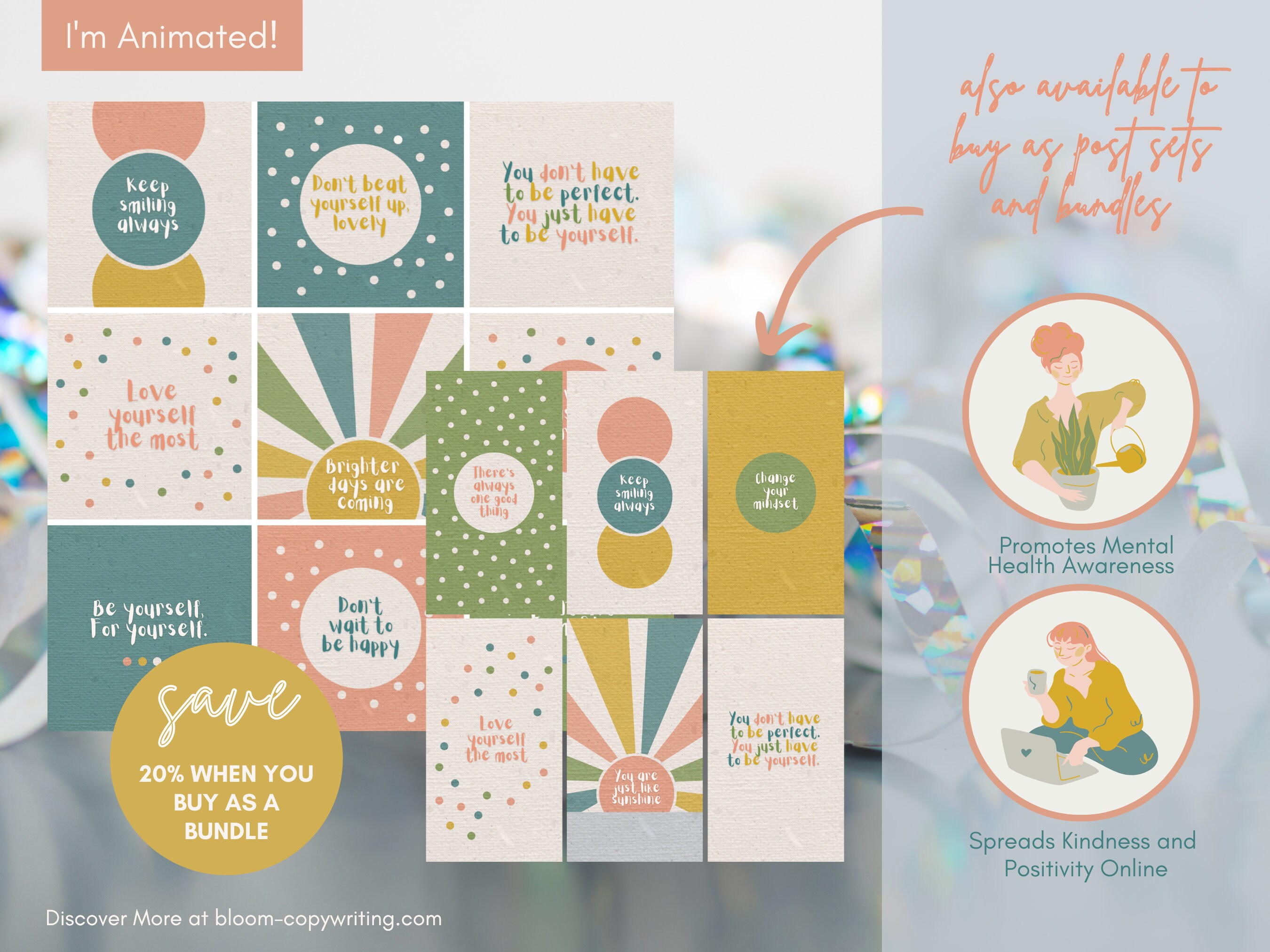 44 Kindness & Positivity Canva Templates Editable Instagram - Etsy
