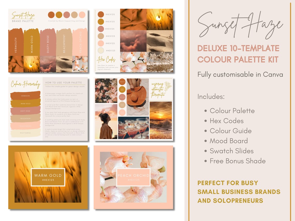 Deluxe Brand Palette Editable Canva Colour Palette With Hex - Etsy
