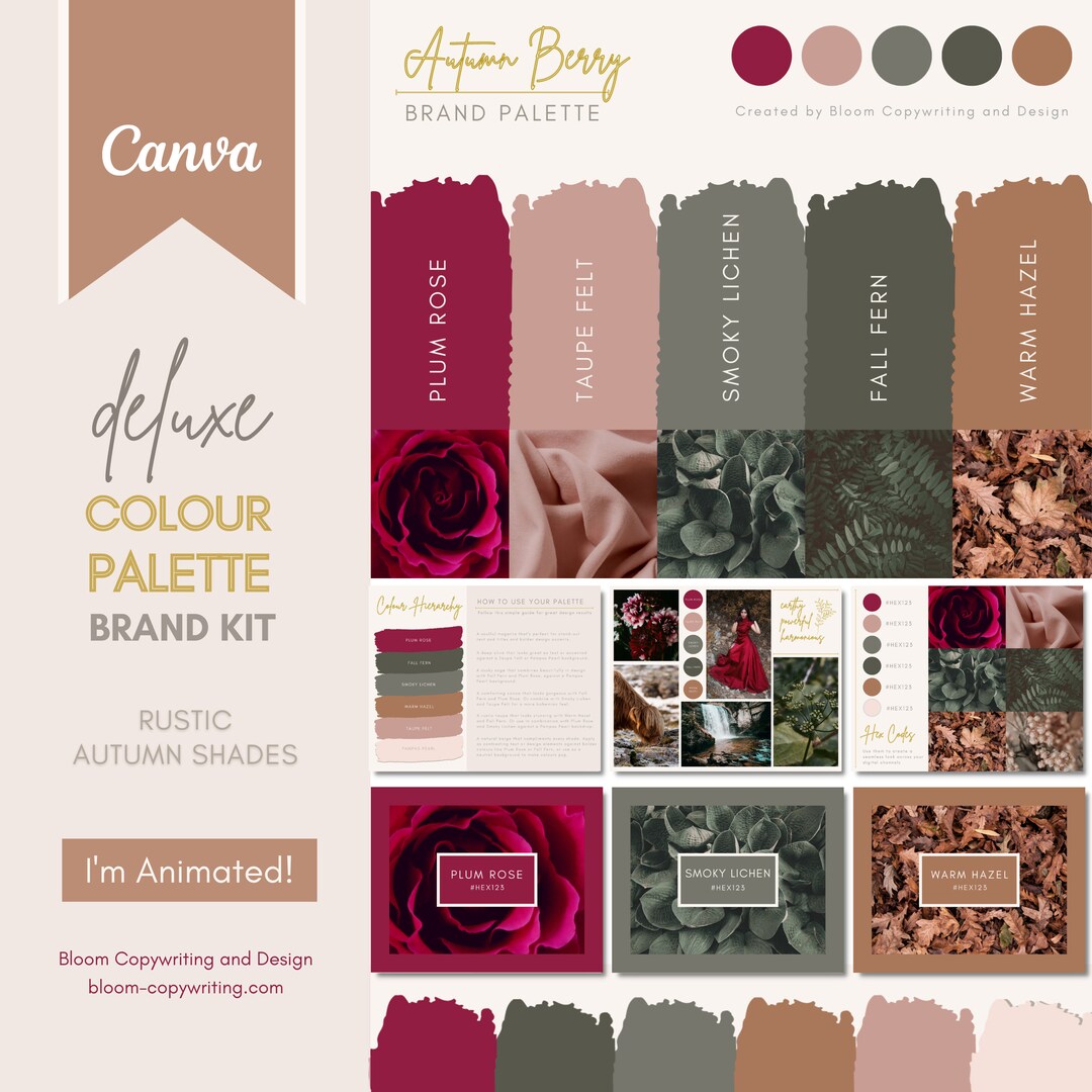 Deluxe Autumn Brand Palette Editable Canva Colour Palette With Hex ...