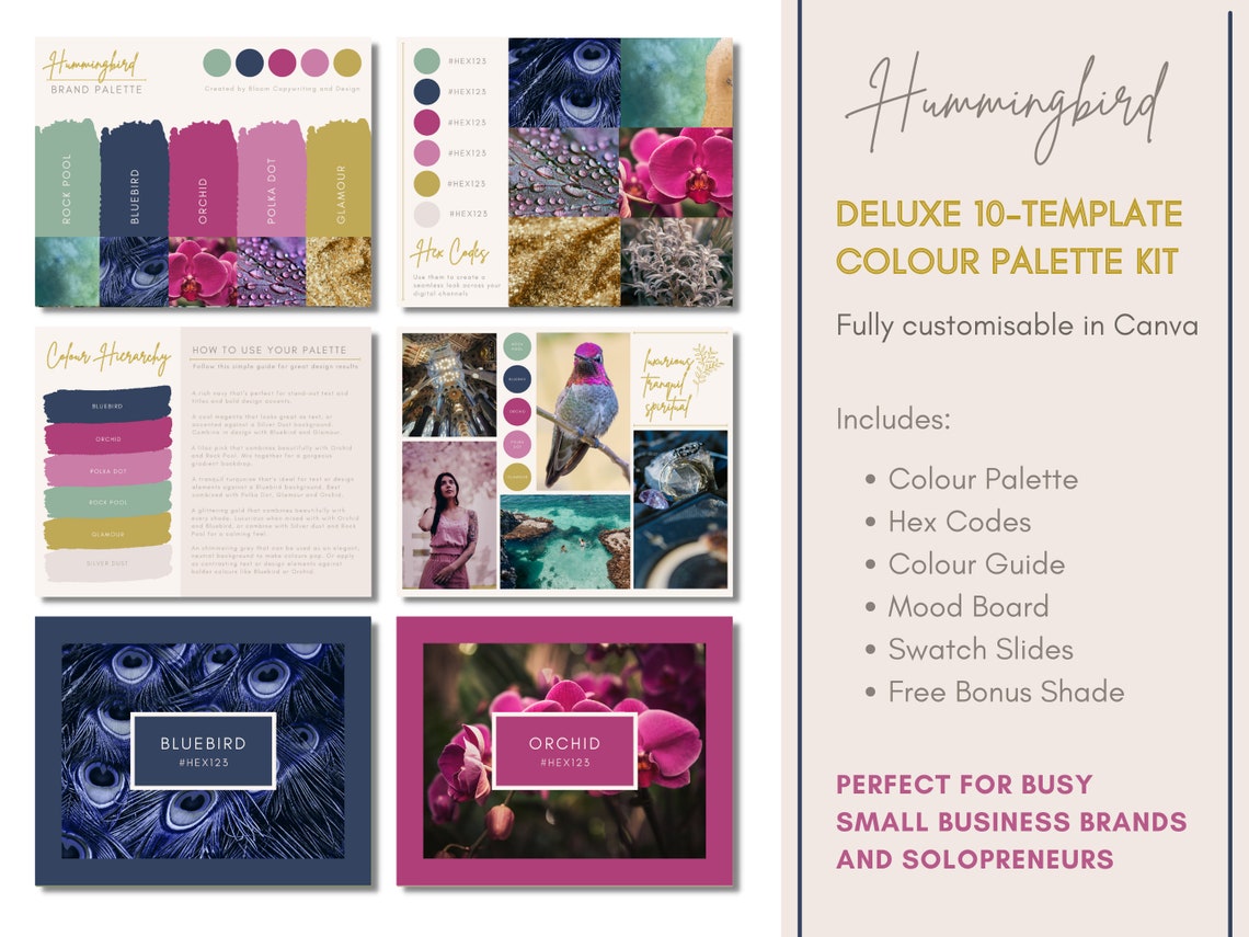 Deluxe Brand Palette Editable Canva Colour Palette With Hex - Etsy
