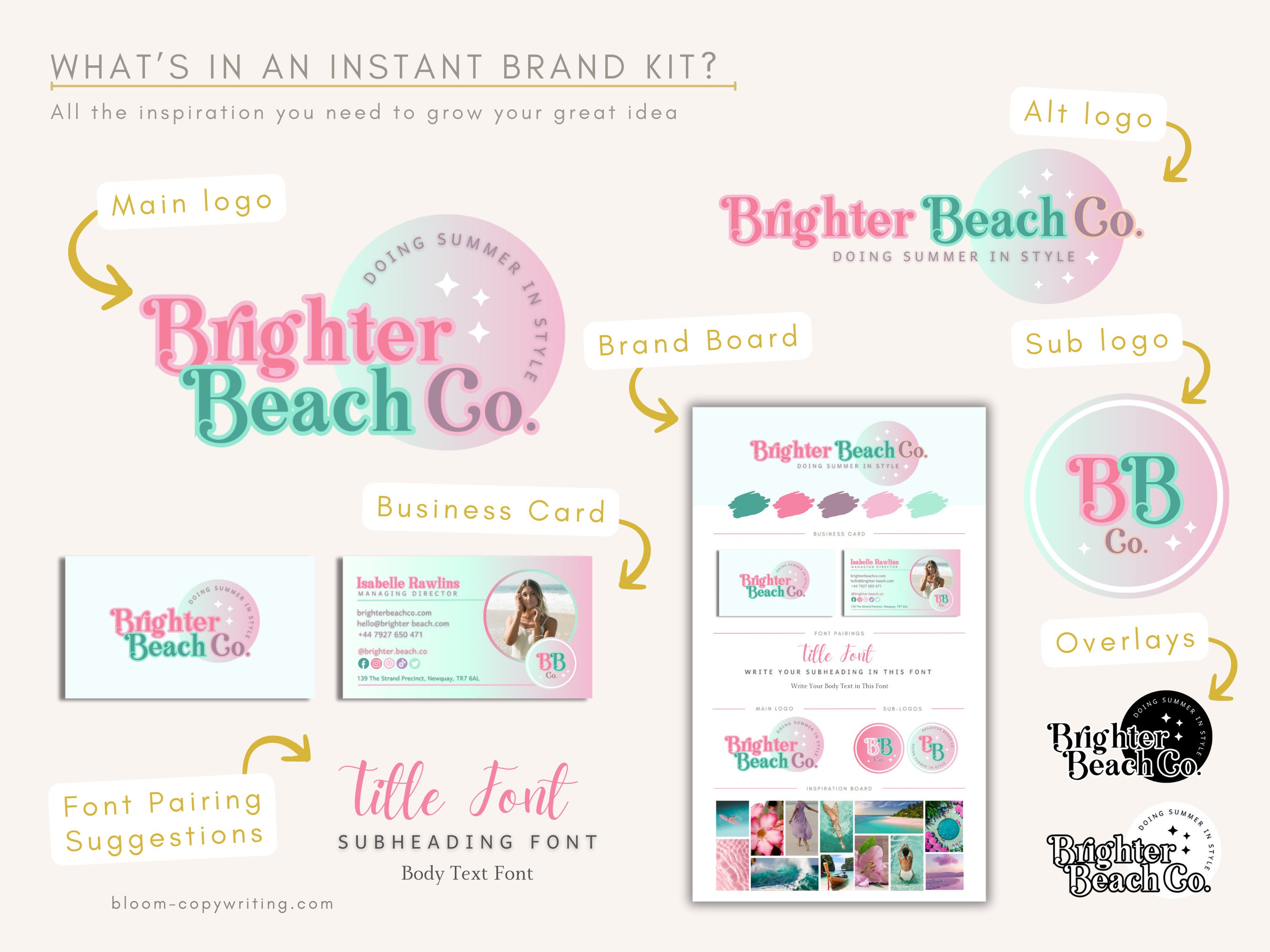 Instant Brand Kit Logo Design Personalised Logo Instant Branding ...