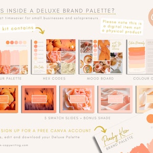 Deluxe Peach Brand Palette Editable Canva Colour Palette With Hex Codes ...