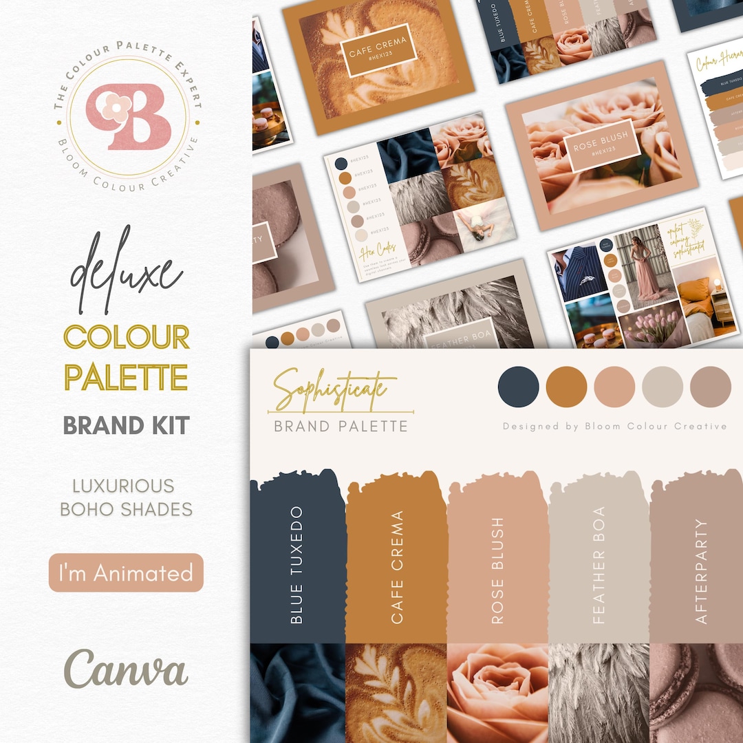 Elegant Brand Colour Palette for Canva – Sophisticate Luxe Branding Kit ...