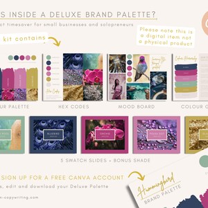 Deluxe Brand Palette Editable Canva Colour Palette With Hex Codes Small ...