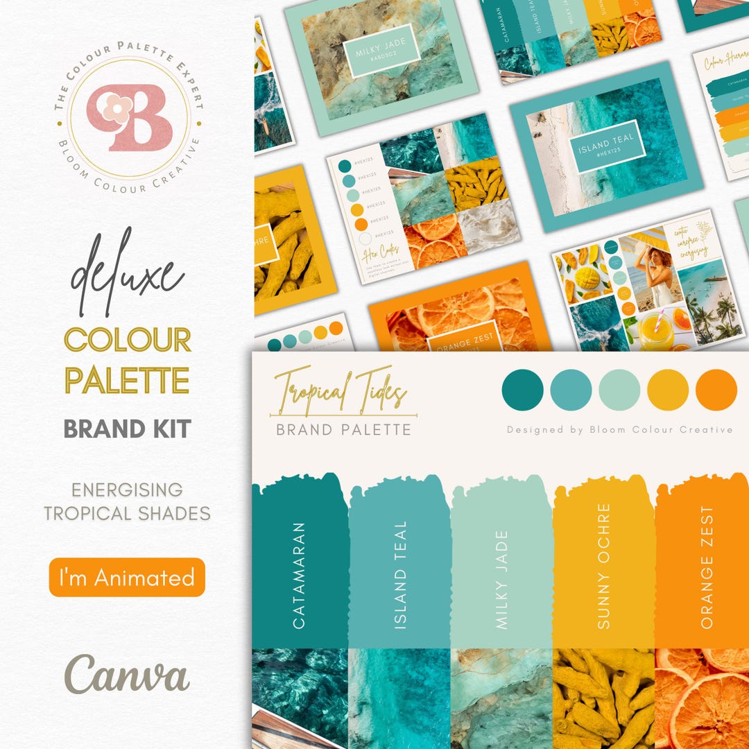 Luxury Brand Color Palette | Tropical Brand Color Palette With Hex ...