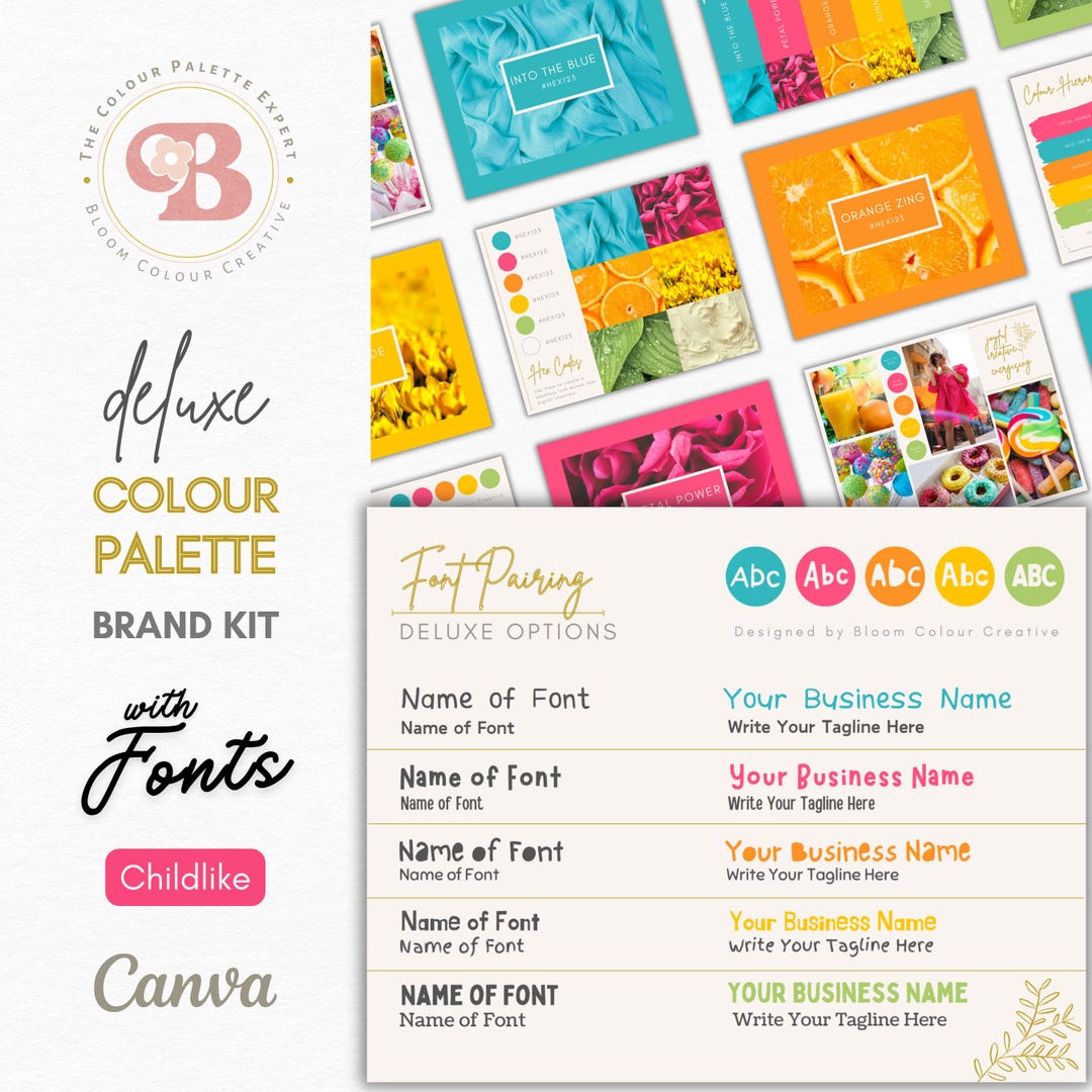 Childlike Color Palette With Fonts | Canva Brand Palette With CMYK, RGB ...