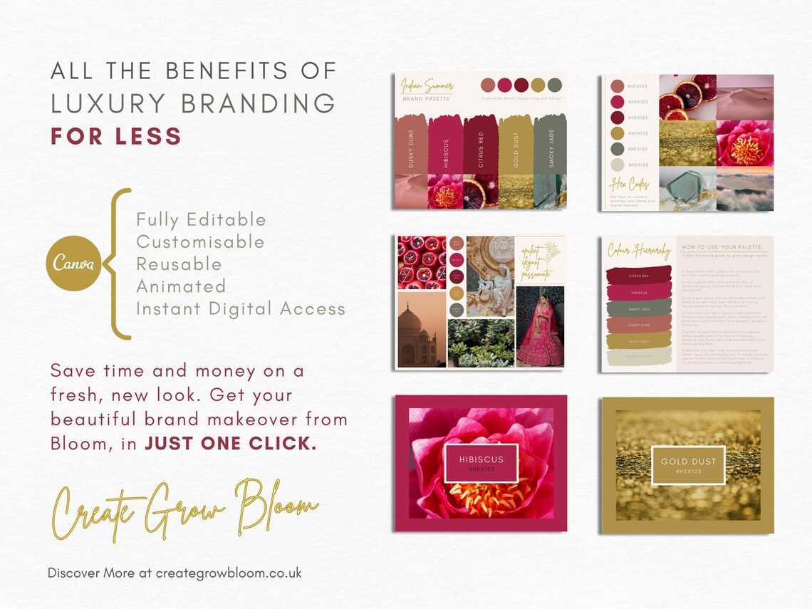India-inspired Luxury Brand Colour Palette – Canva Templates With Hex ...