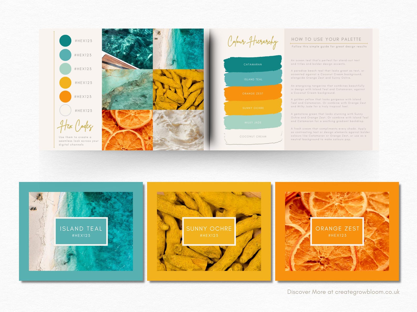 Luxury Brand Color Palette | Tropical Brand Color Palette With Hex ...
