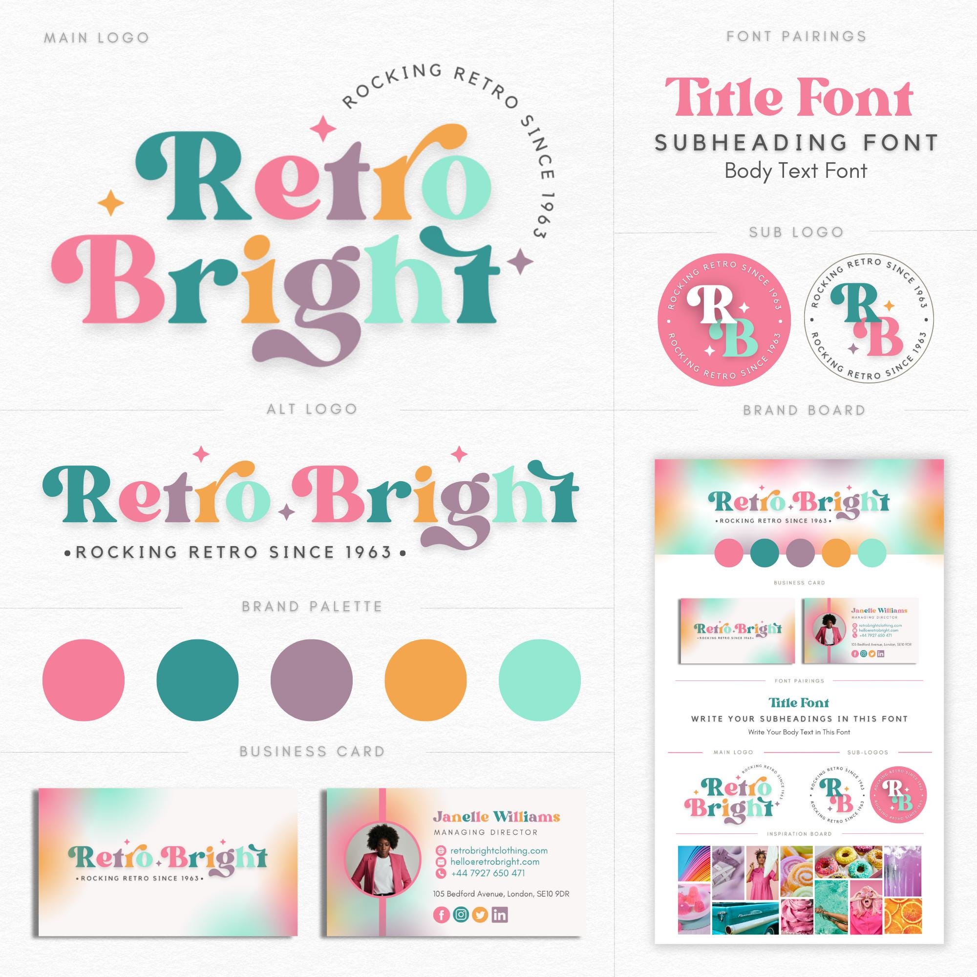 Instant Brand Kit - Logo Design - Personalised Logo - Instant Branding ...