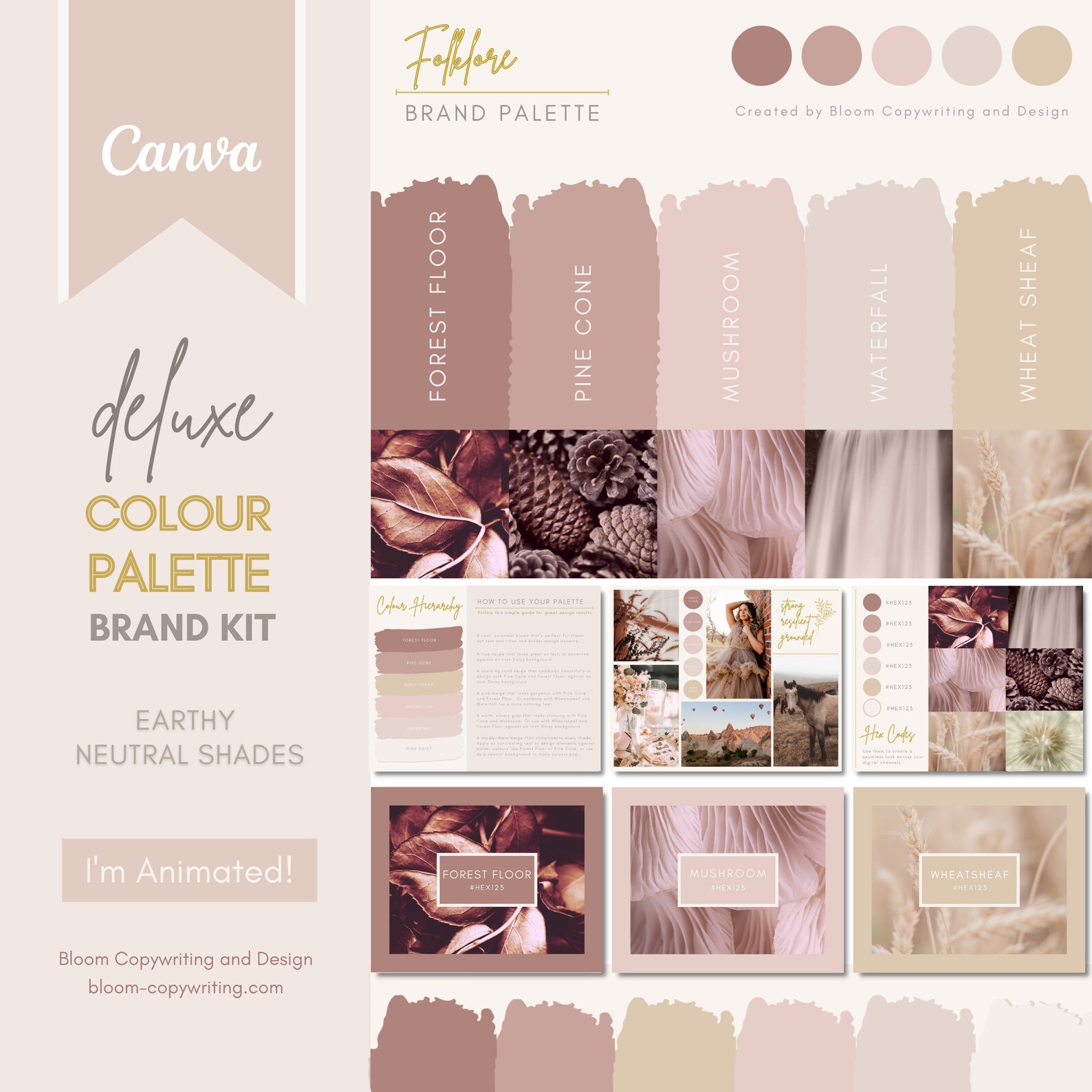 Deluxe Folklore Brand Palette Editable Canva Colour Palette - Etsy
