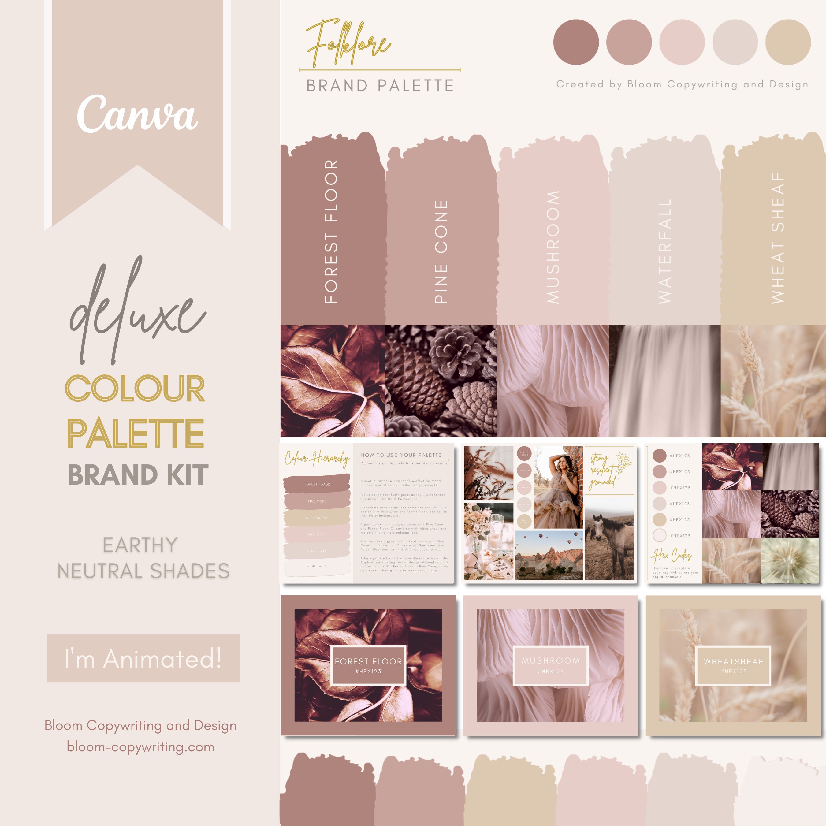 Deluxe Folklore Brand Palette Editable Canva Colour Palette With Hex ...