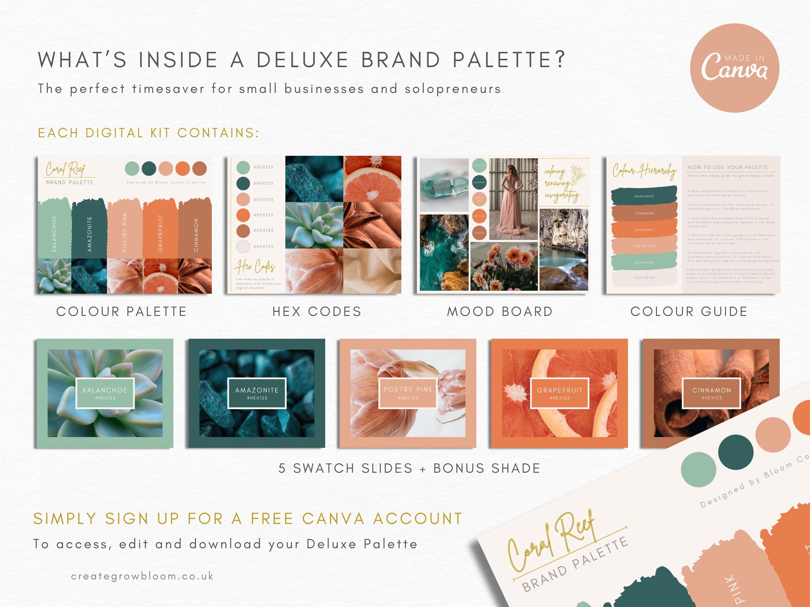 Luxury Brand Color Palette | Canva Colour Palette With Hex Codes ...