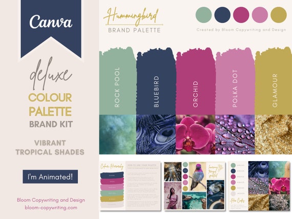 Deluxe Brand Palette Editable Canva Colour Palette With Hex - Etsy