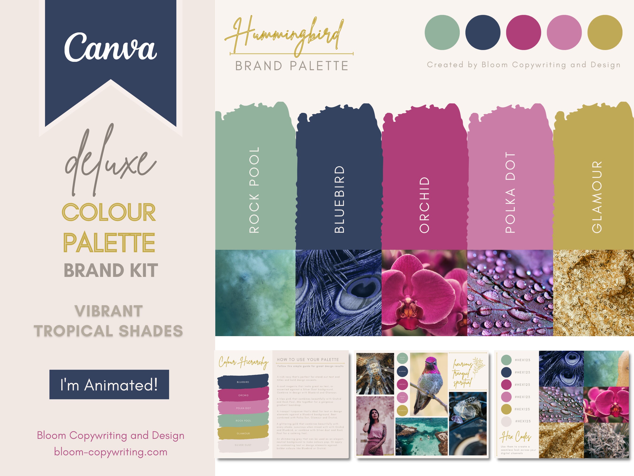Deluxe Brand Palette Editable Canva Colour Palette With Hex - Etsy