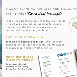 Nautical Canva Font Pairing Guide | Luxury Canva Font Guide | Canva ...