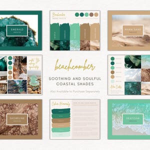 SAVE 25% Coastal Color Palette Bundle Canva Color Palettes With Hex ...