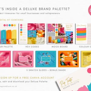 Rainbow Canva Brand Colour Palette - Bright Editable Branding Kit With ...