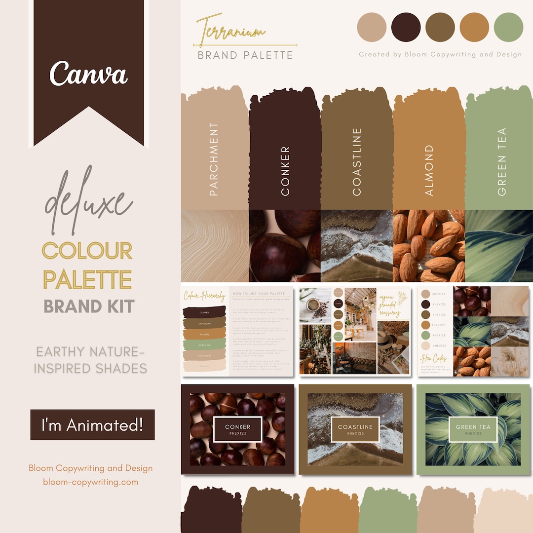 Deluxe Brand Palette Editable Canva Colour Palette With Hex Codes Small ...