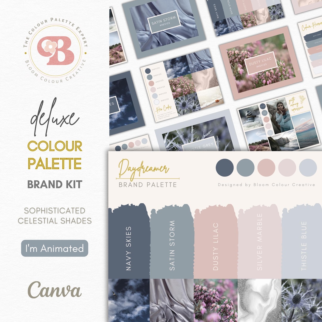 Dreamy Brand Colour Palette - Soft Pastel Branding Kit for Wellness and ...