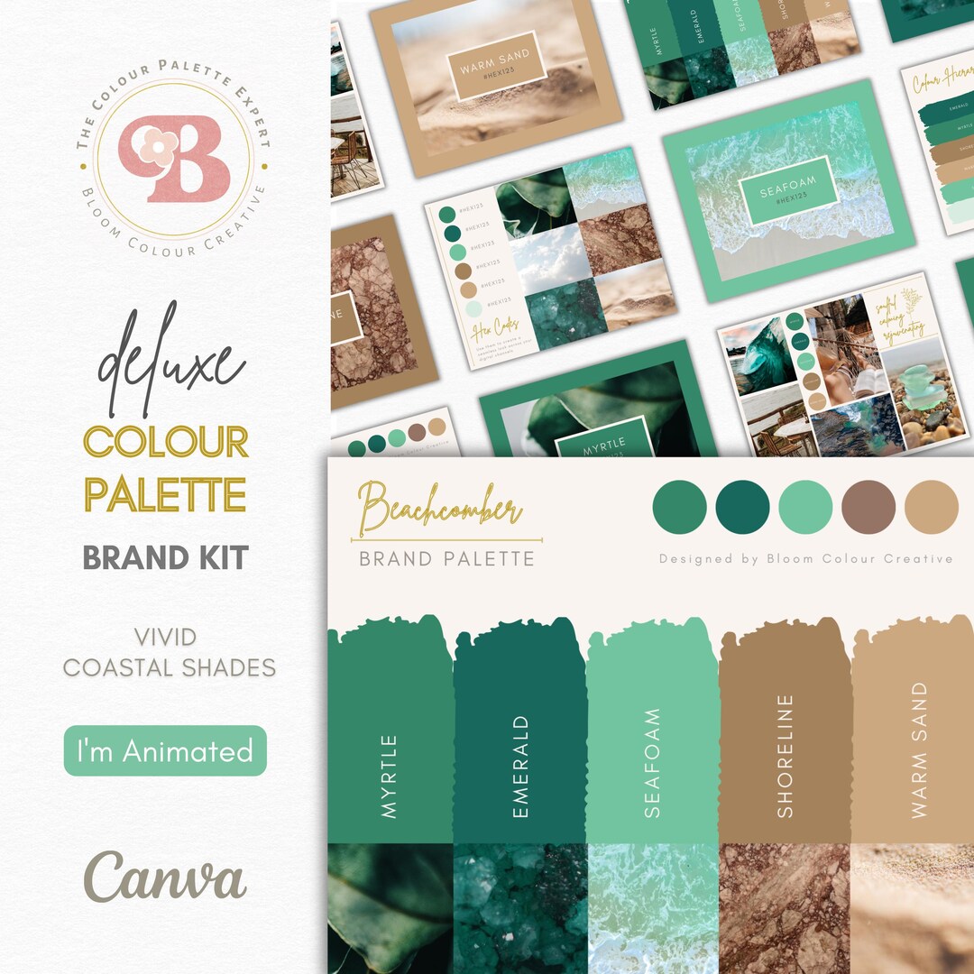 Beach Brand Palette – Canva Colour Palette With Hex Codes – Coastal ...