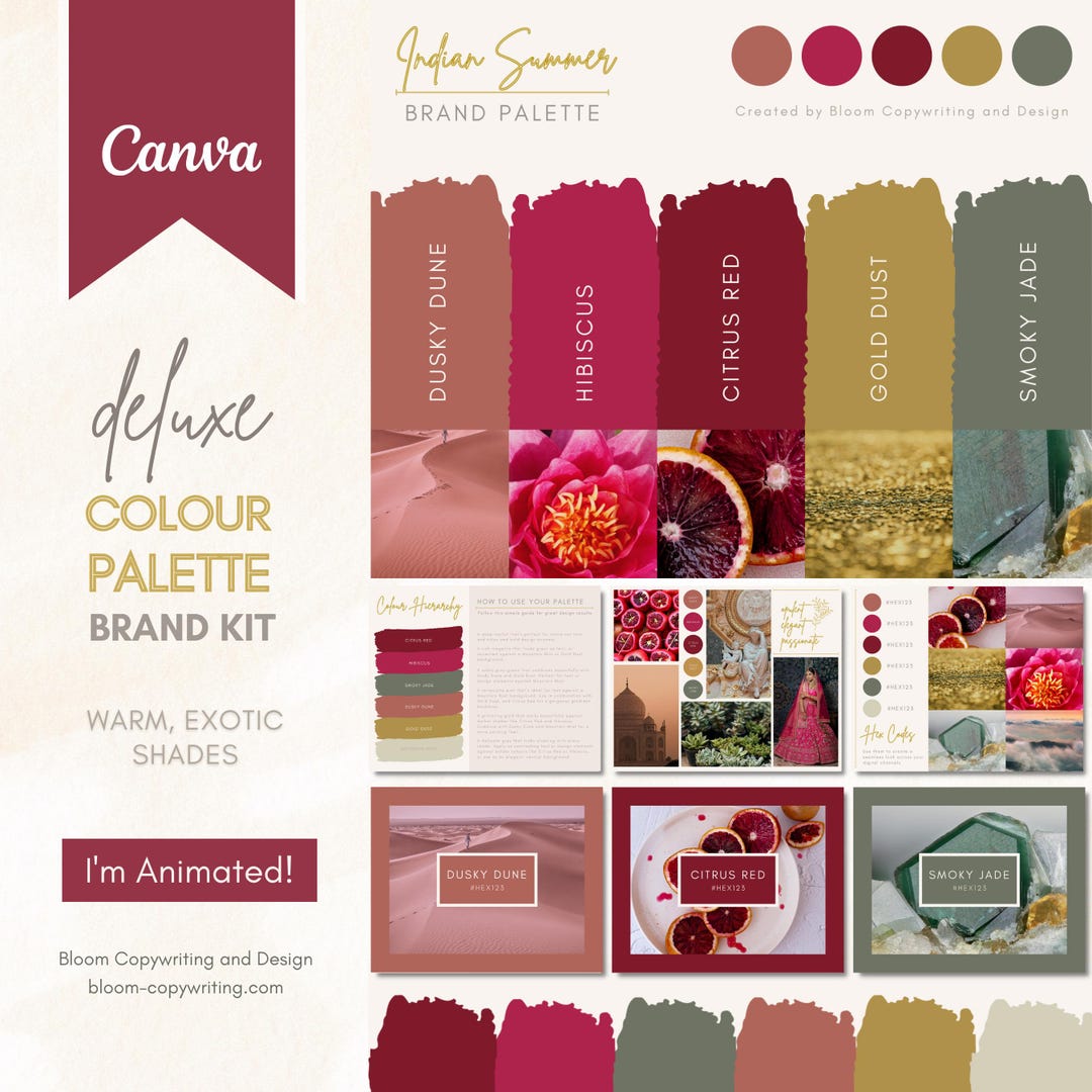 Luxury Color Palette Branding Kit Canva Color Palette With Hex Codes ...