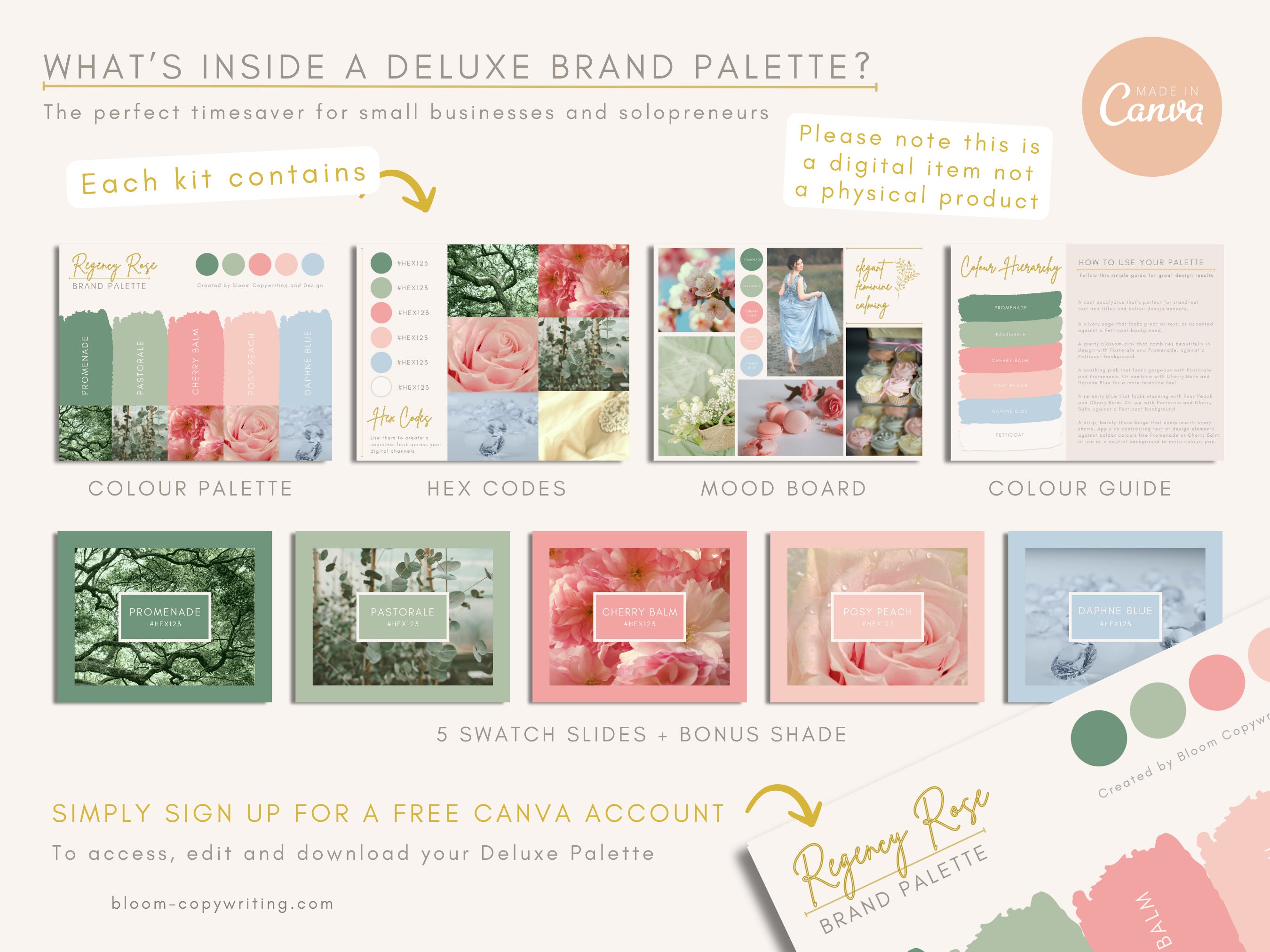 Deluxe Regency Brand Palette Editable Canva Colour Palette - Etsy UK