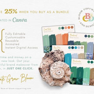 SAVE 25% Coastal Color Palette Bundle Canva Color Palettes With Hex ...