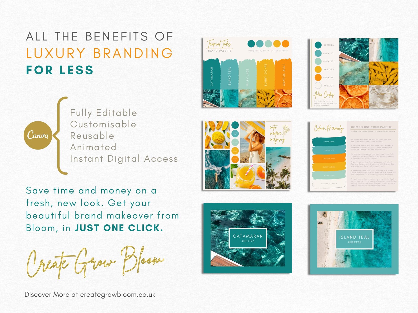 Luxury Brand Color Palette | Tropical Brand Color Palette With Hex ...