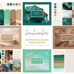 SAVE 10% Coastal Brand Palette Bundle Editable Canva Colour Palette ...