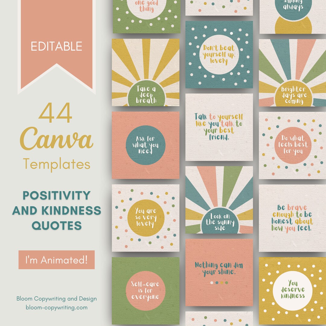 44 Kindness & Positivity Canva Templates Editable Instagram Templates ...