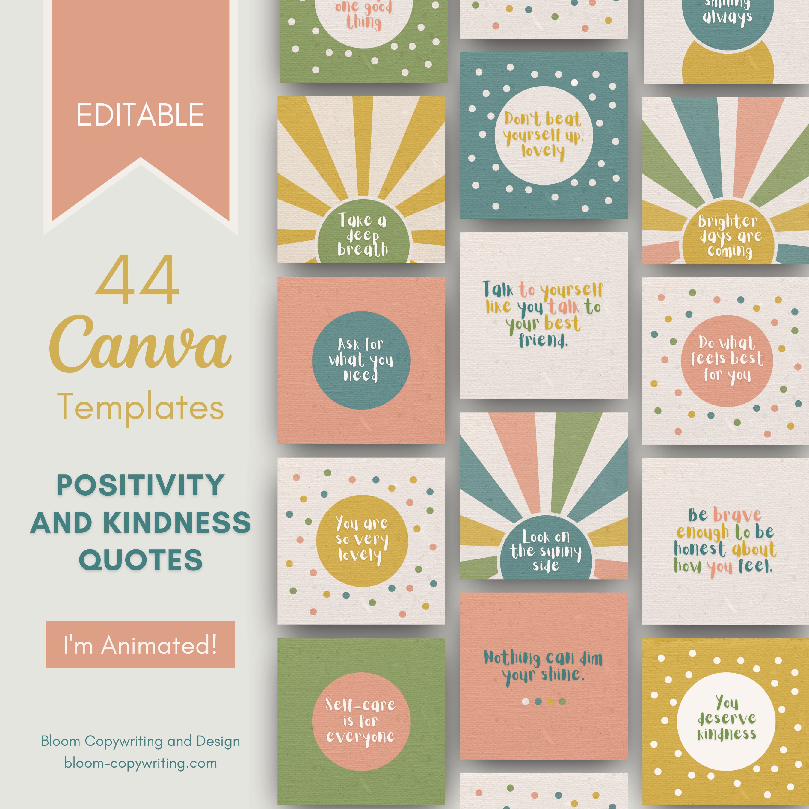44 Kindness & Positivity Canva Templates Editable Instagram - Etsy