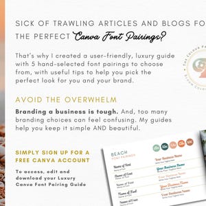 Beach Canva Font Pairing Guide | Luxury Canva Font Guide | Canva Font ...