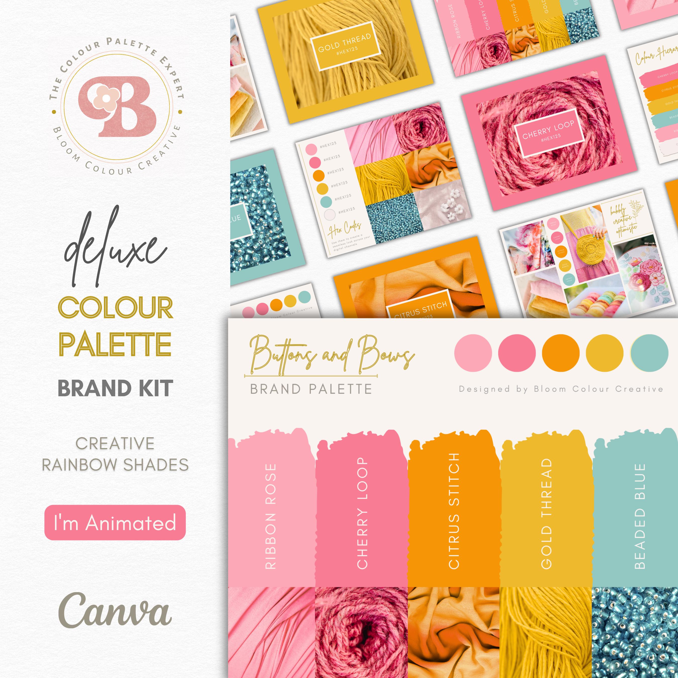 Pastel Rainbow Brand Colour Palette – Luxury Canva Colour Palette With ...