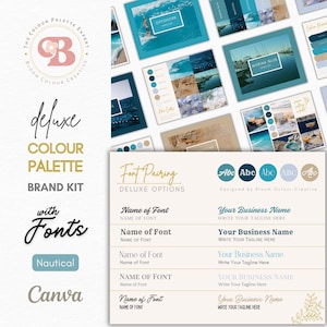 Nautical Color Palette With Fonts | Canva Brand Palette + CMYK, RGB ...