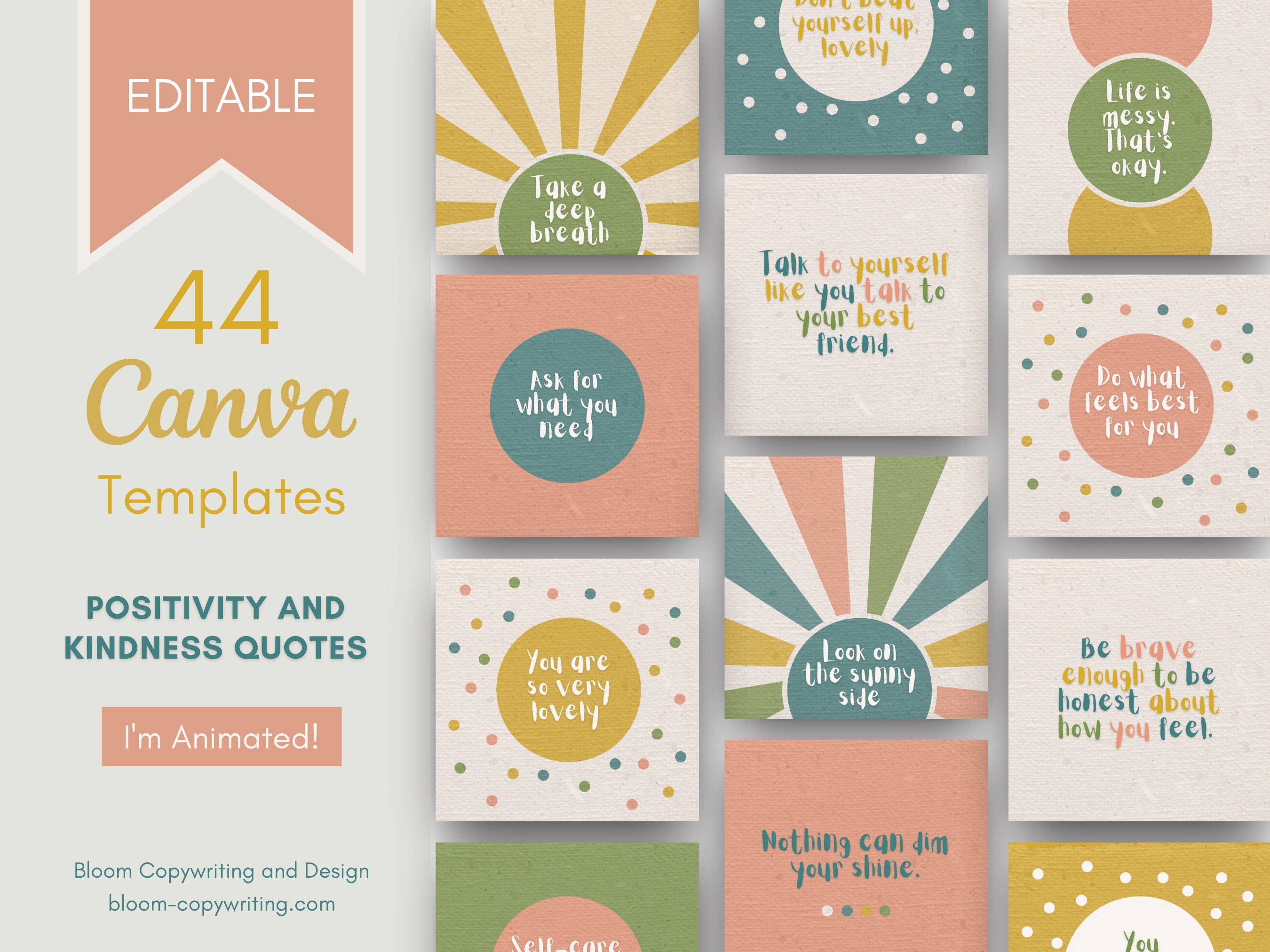 44 Kindness & Positivity Canva Templates Editable Instagram | Etsy