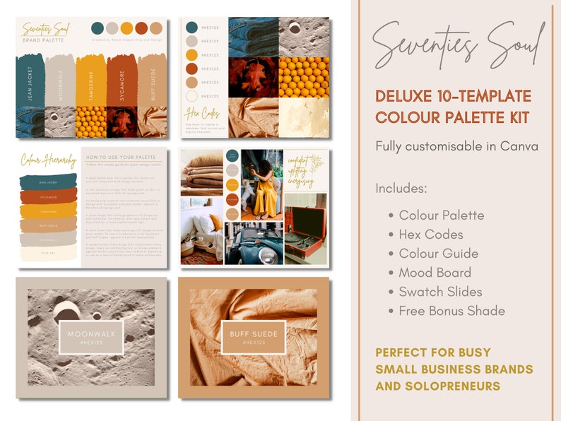 Deluxe Brand Palette Editable Canva Colour Palette With Hex - Etsy