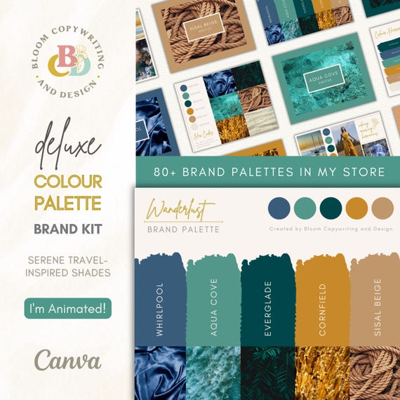 Luxury Color Palette Brand Color Palette With Hex Codes Premium Business Branding Kit Canva Color Palette Travel Color Palette Etsy