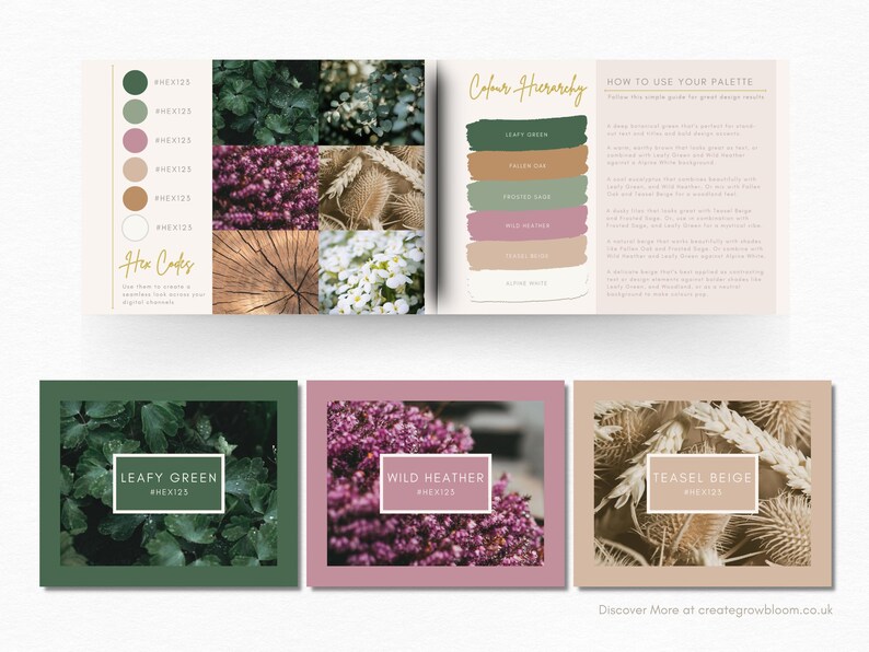 Rustic Brand Colour Palette for Canva – Wood Nymph Botanical Branding ...