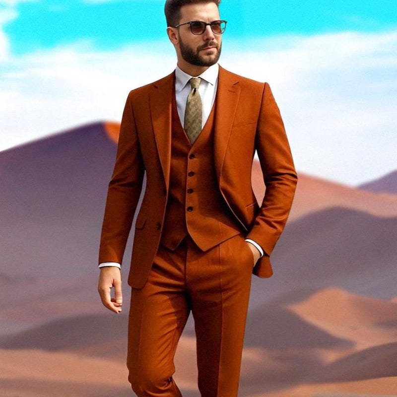 Rust Suit Men - Etsy